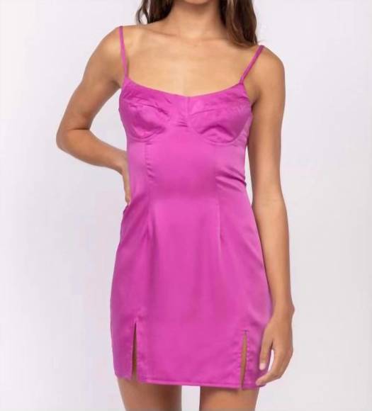 Sky To Moon | Dresses | New Sky To Moon Angie Pink Satin Dress In Pink ...